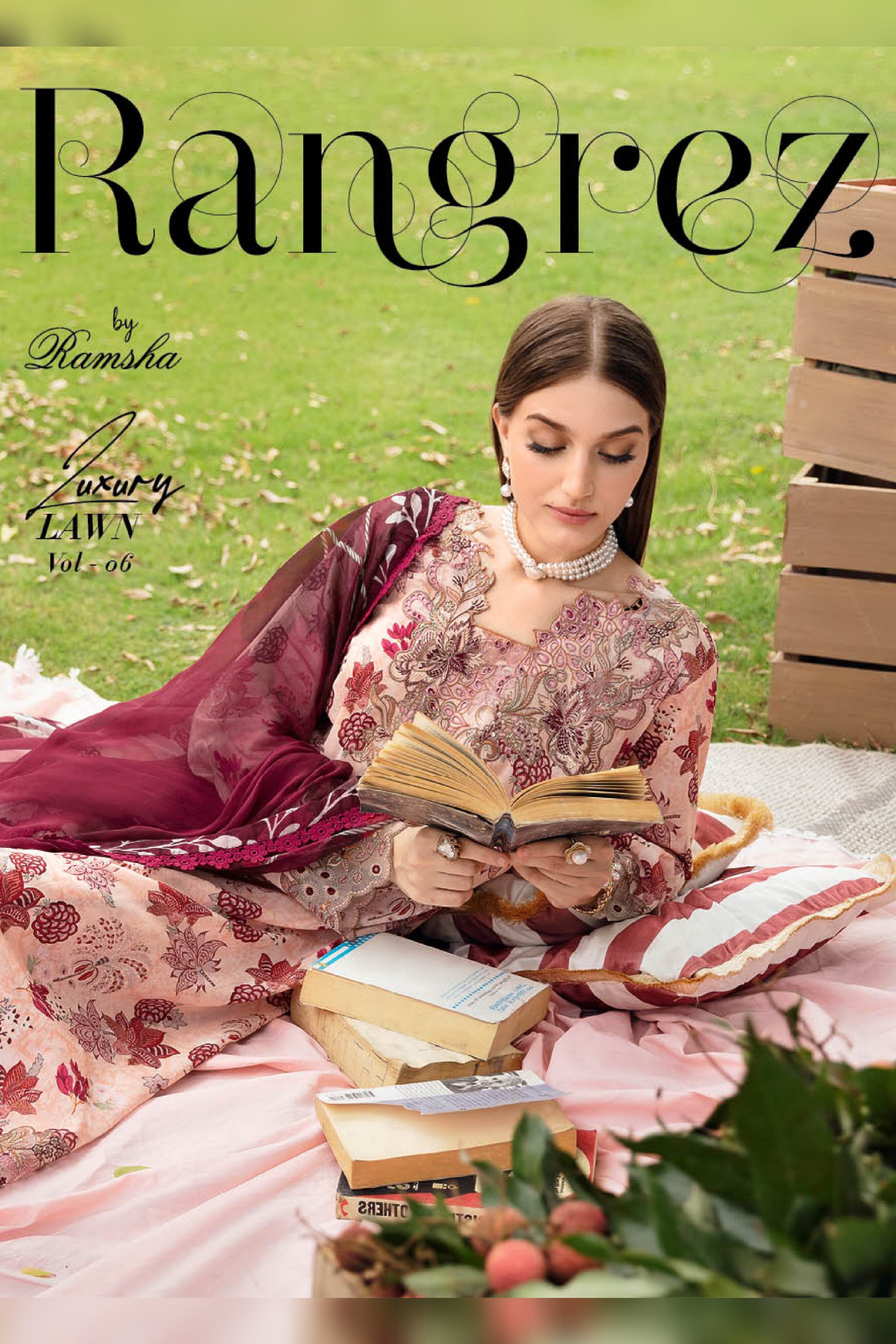 RAMSHA RANGREZ LUXURY LAWN VOL 6 2025 – Ubaid Collections